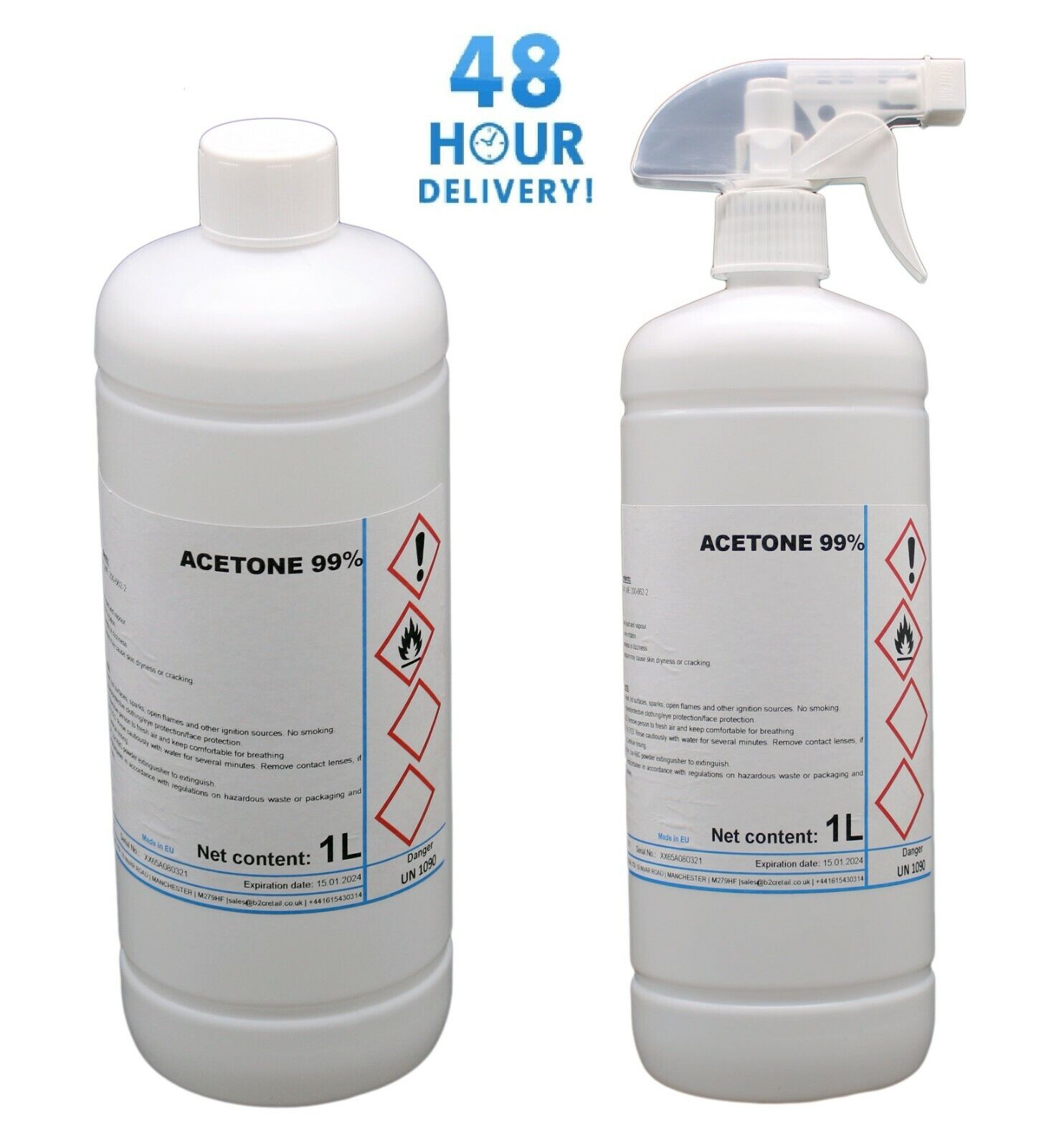 PURE ACETONE 1l Acrylic Nail Remover Nail Polish Remover 99.9% WITH ...