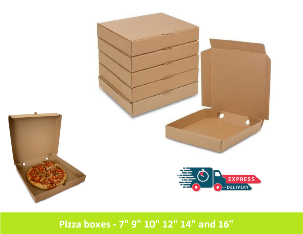 Pizza Boxes, Takeaway Pizza Cake Strong Quality Postal Boxes Brown 7 ...
