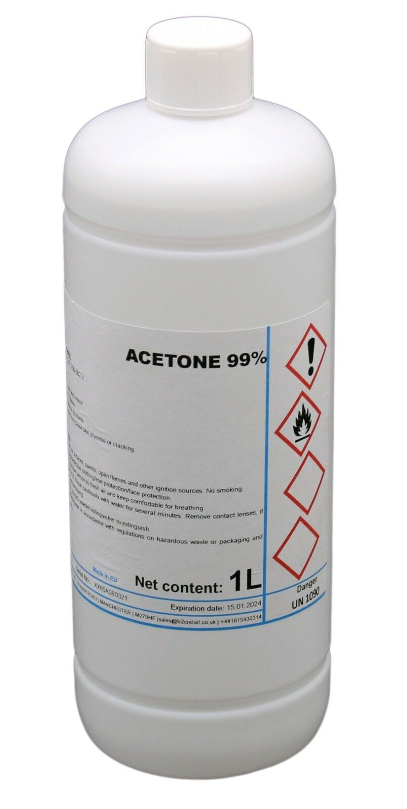 PURE ACETONE 1l Acrylic Nail Remover Nail Polish Remover 99.9% 1 litre - Jumping Bugzy