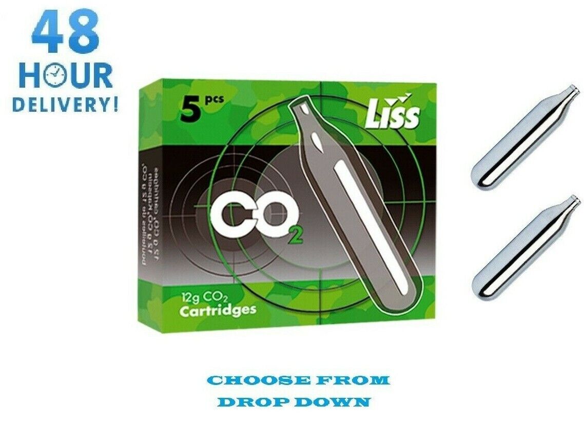 LISS 12g Co2 Gas Capsule Cartridge Air Rifle Pistol Gun Airgun Multiple ...
