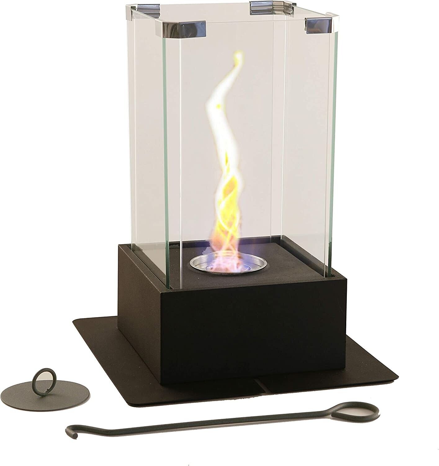 Bio Ethanol Burner Tornado Black Fireplace Glass Burner Fire Bioethanol ...