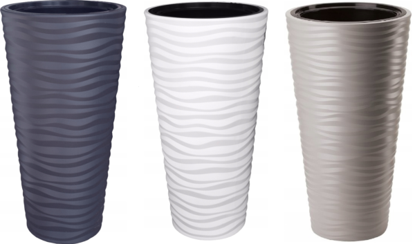 Round Tall Plant Pot Elegant Large Flower Indoor Outdoor Garden ...