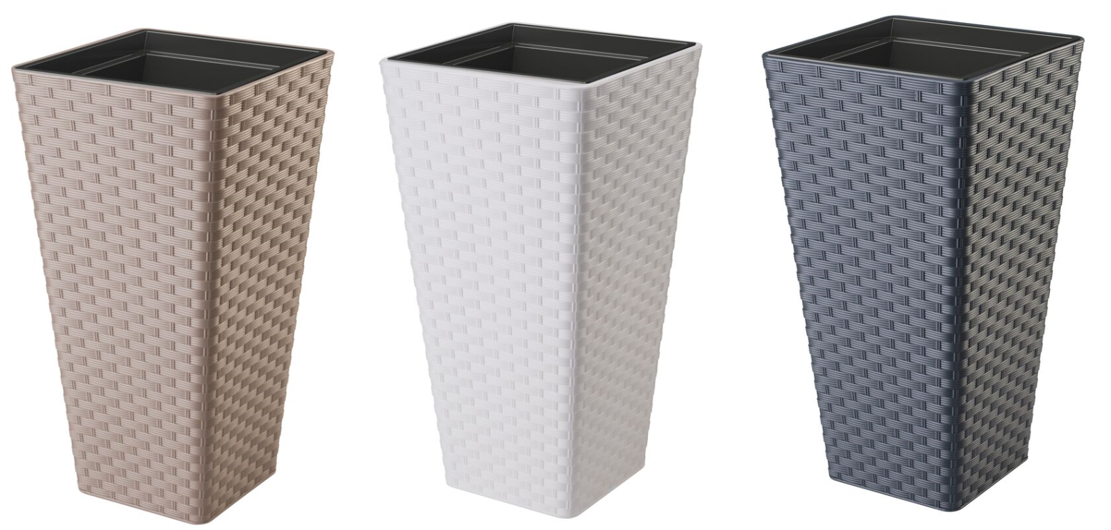 Square Tall Plant Pot Elegant Large Flower Indoor Outdoor Garden ...