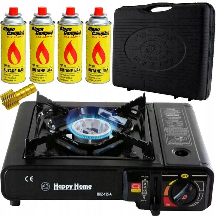 Butane Stove Portable Cooker in Carry Case 2 4 8 12 Gas Bottles Camping ...