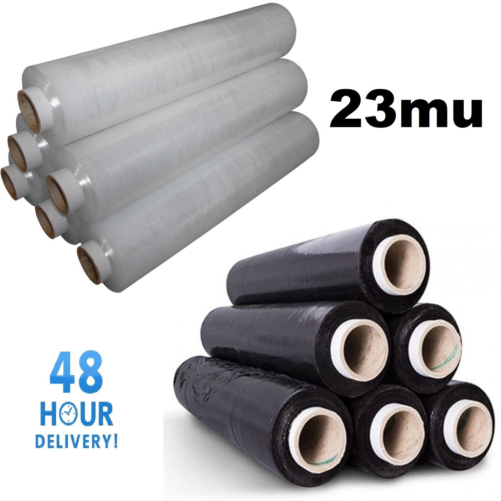 HEAVY DUTY CLEAR PALLET WRAP SHRINK WRAP CAST STRETCH FILM 500MM 23MU ...