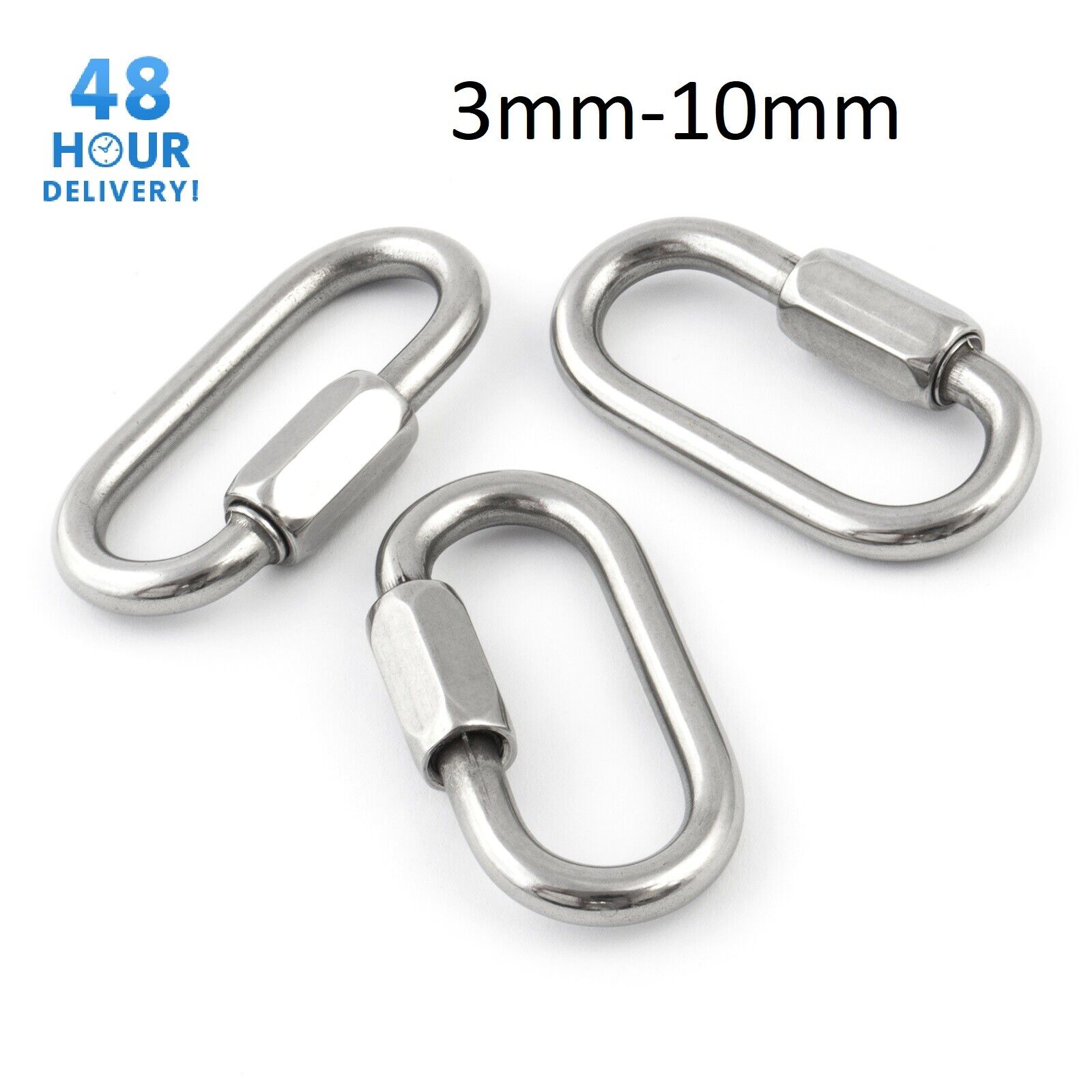 Quick Repair Link Heavy Duty Chain Extend Screw Lock Fastener Carabine ...