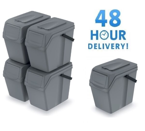Recycling Bin Stackable Lidded with Handle 25L - Jumping Bugzy