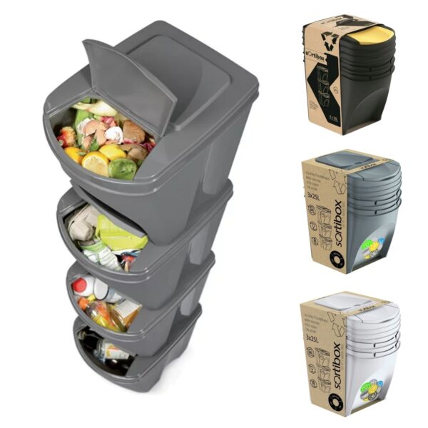 Recycling Bins Stackable Set 25L | Jumping Bugzy