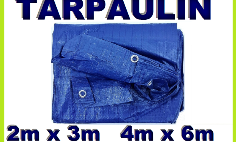 Tarpaulin Cover Sheet 4 Sizes Of Heavy Duty Waterproof Ground Camping ...